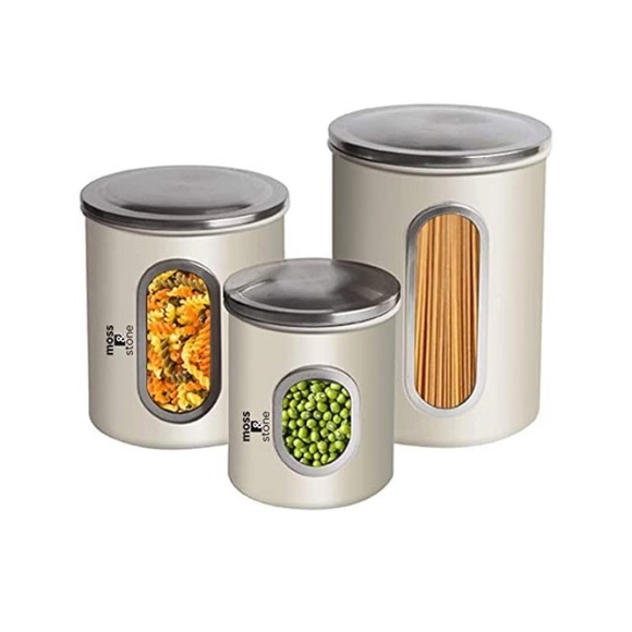 Accessories | 3 Pcs Canisters Kitchen Jars With See Through Window ...